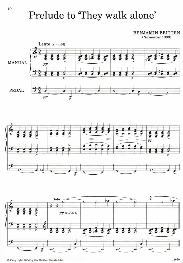 Orgelsolo Notenversand - Benjamin Britten - Works for Organ solo