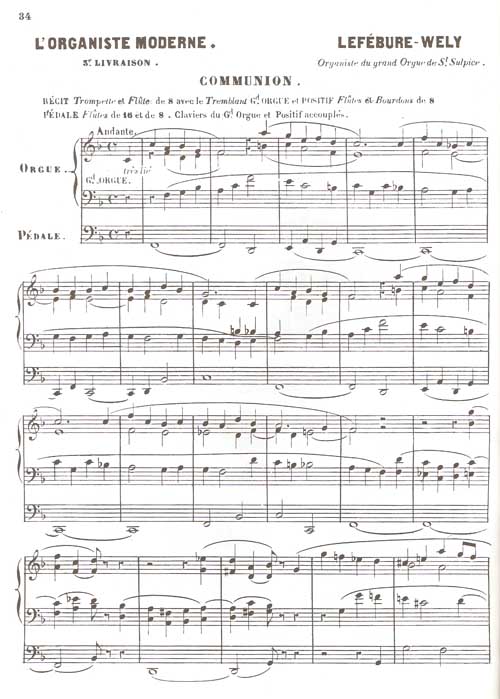 Orgelsolo Notenversand - L'organiste moderne - Lefebure Wely